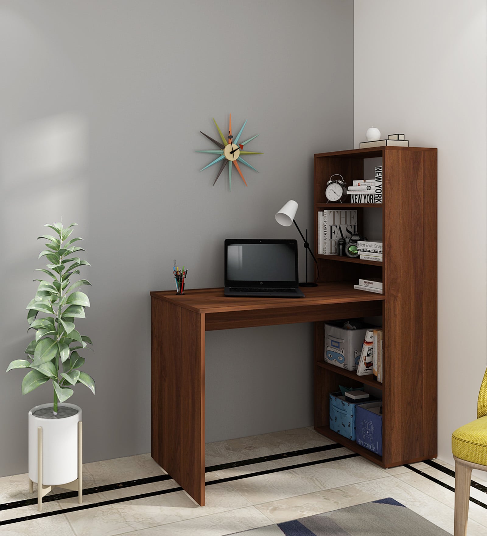 Buy Ebony Study Table In Walnut Finish at 52% OFF by Woodbuzz | Pepperfry