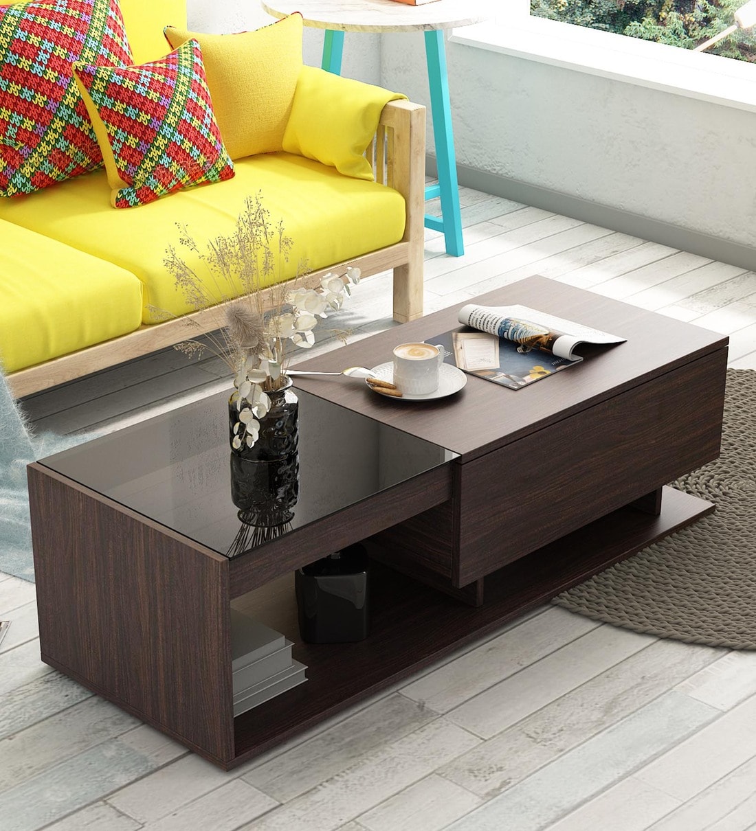 Buy Eco Large Coffee Table In Choco Walnut Finish Online - Contemporary ...