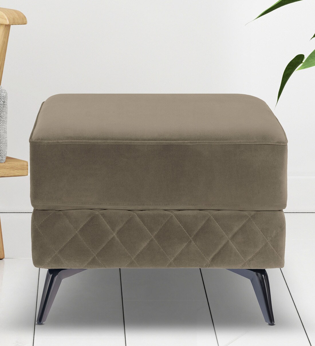 Buy Eden Fabric Ottoman In Quartz Brown Colour at 25% OFF by Duroflex ...