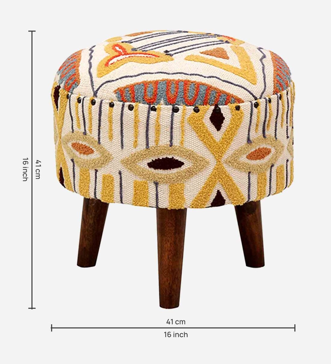 Buy Edith Solid Wood Seating Stool In Provincial Teak Finish Online ...