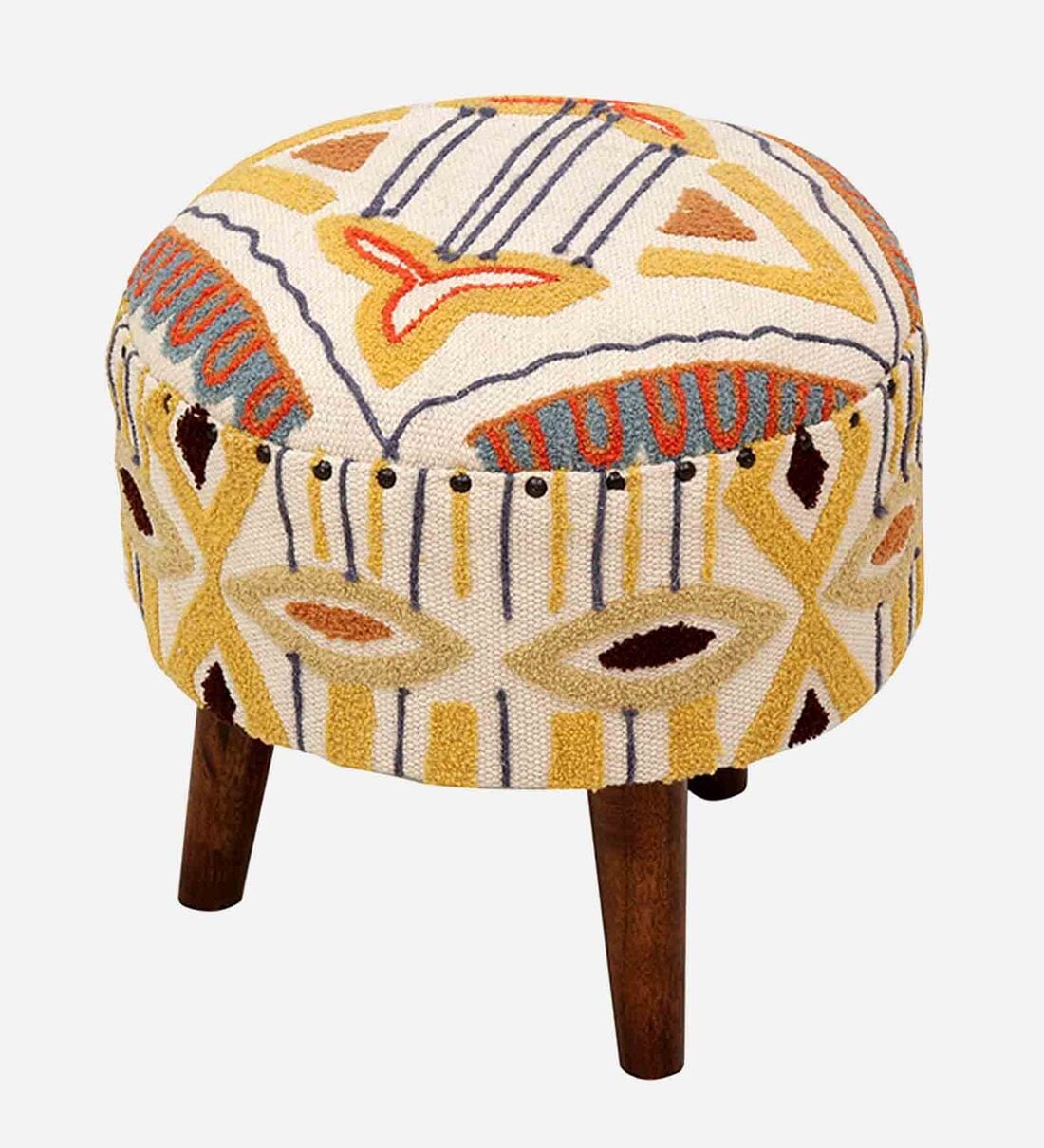 Buy Edith Solid Wood Seating Stool In Provincial Teak Finish Online ...