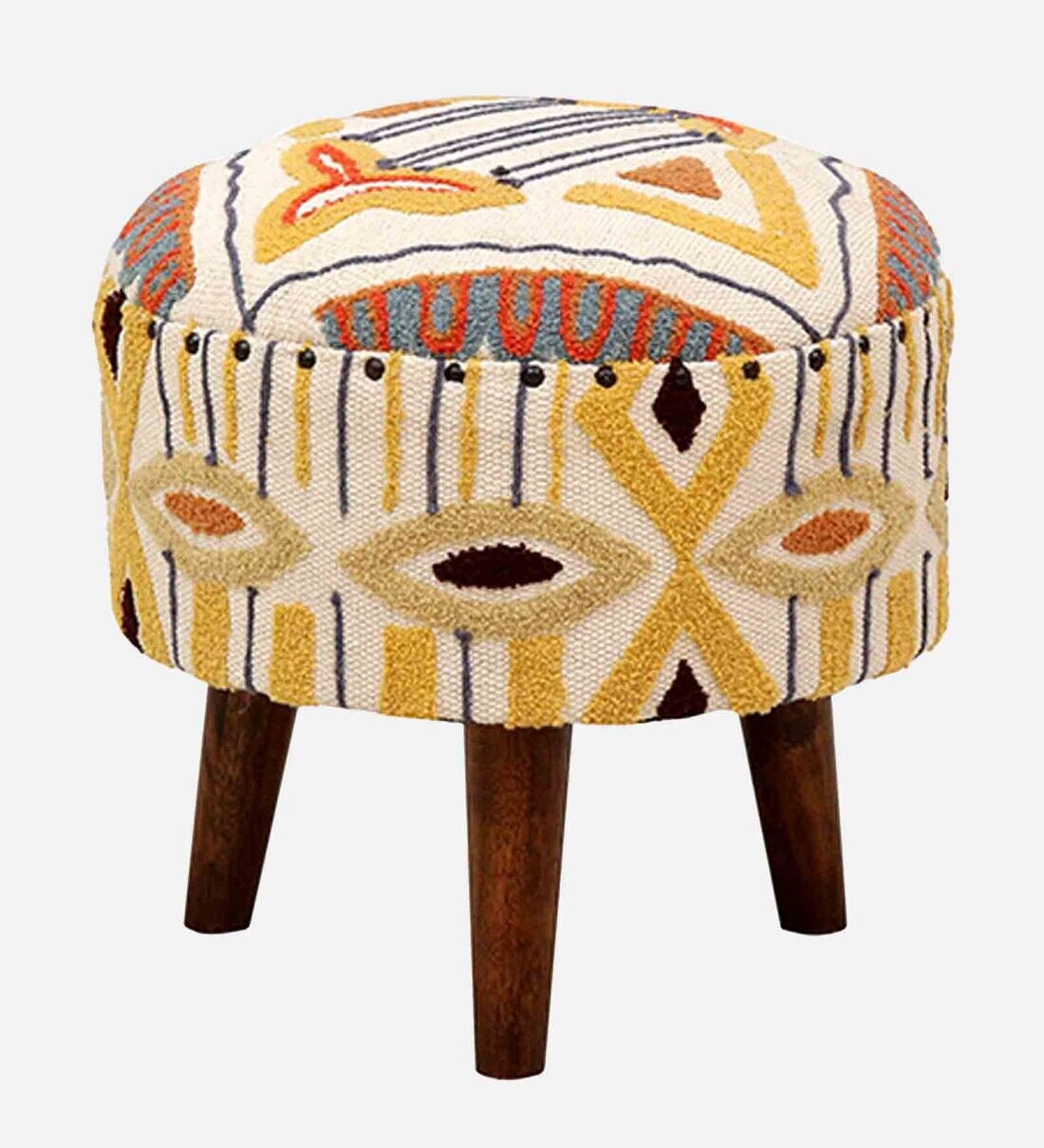Buy Edith Solid Wood Seating Stool In Provincial Teak Finish Online ...
