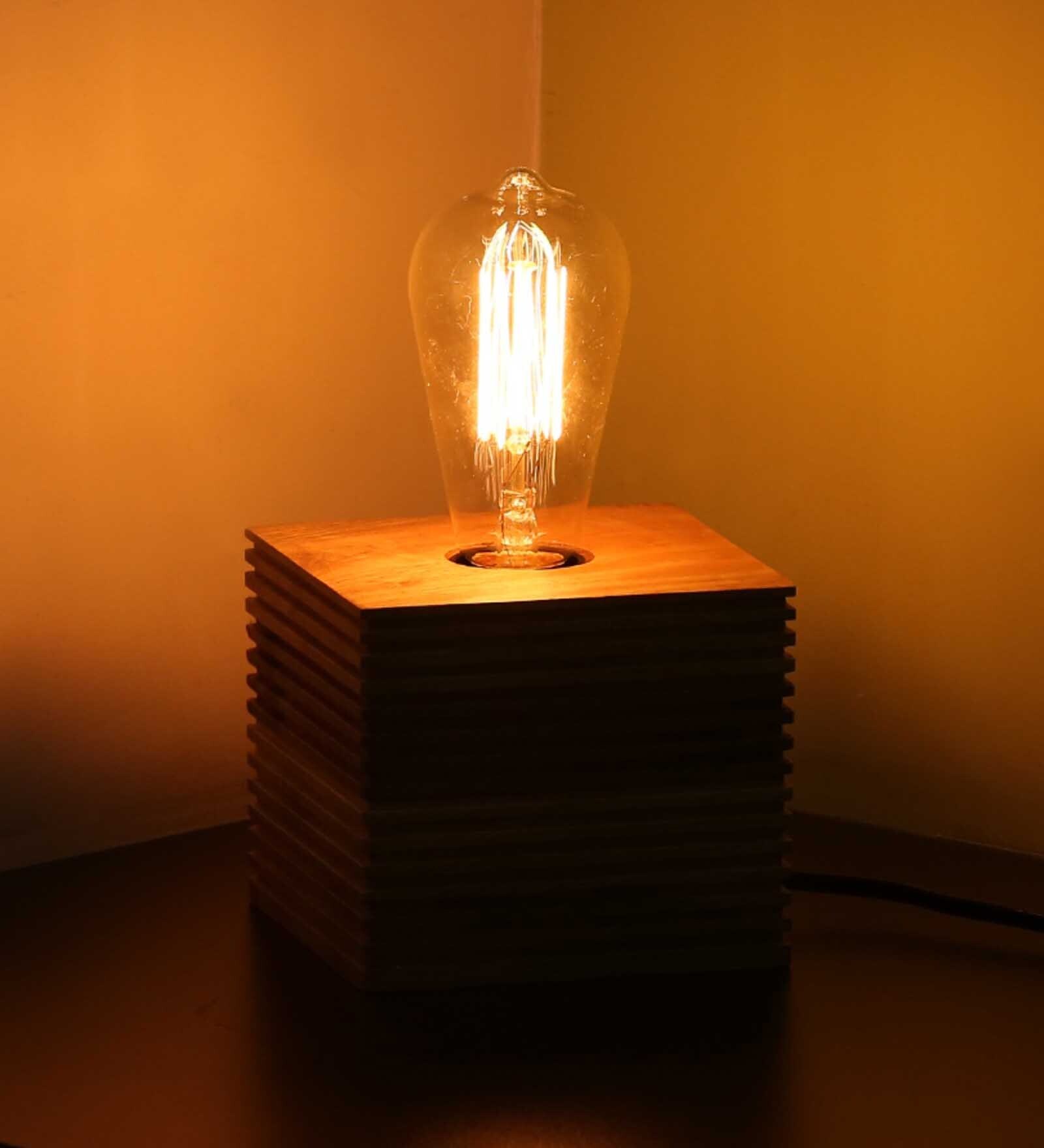 Buy Edison Table Lamp in Mango Wood at 34% OFF by ExclusiveLane | Pepperfry