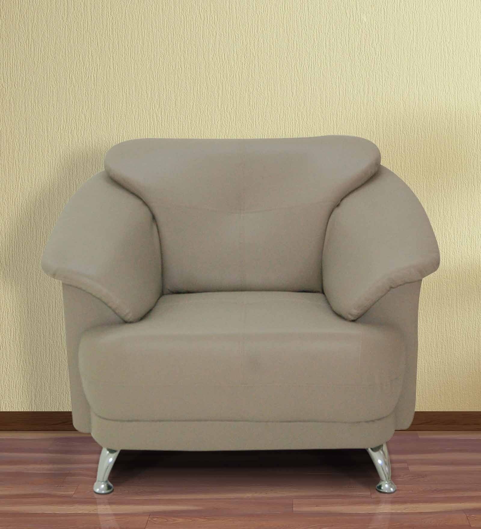 Buy Edo Leatherette 1 Seater Sofa in Buff Colour Online - 1 Seater ...