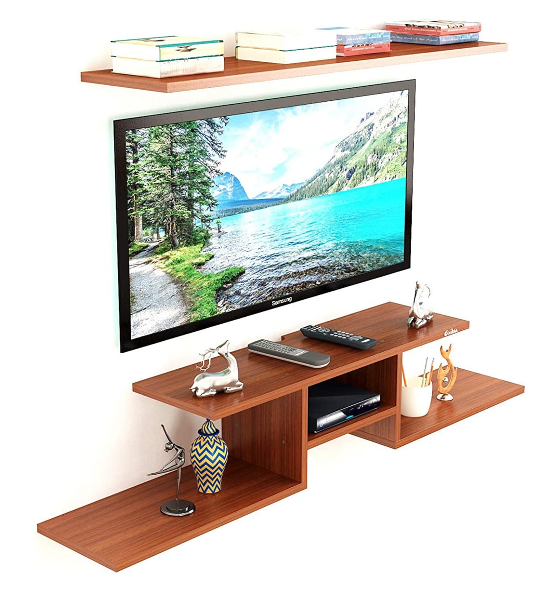Buy Eira TV Unit in Walnut Finish for TVs up to 50\ by Anikaa Online ...