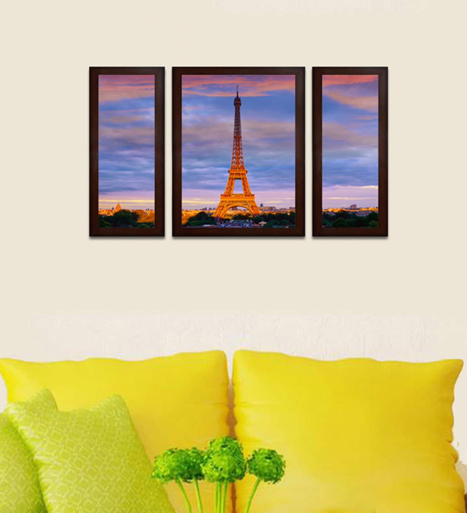 Buy Eiffel Tower MDF Set of 3 Wall Art Panel at 23% OFF by Wens | Pepperfry