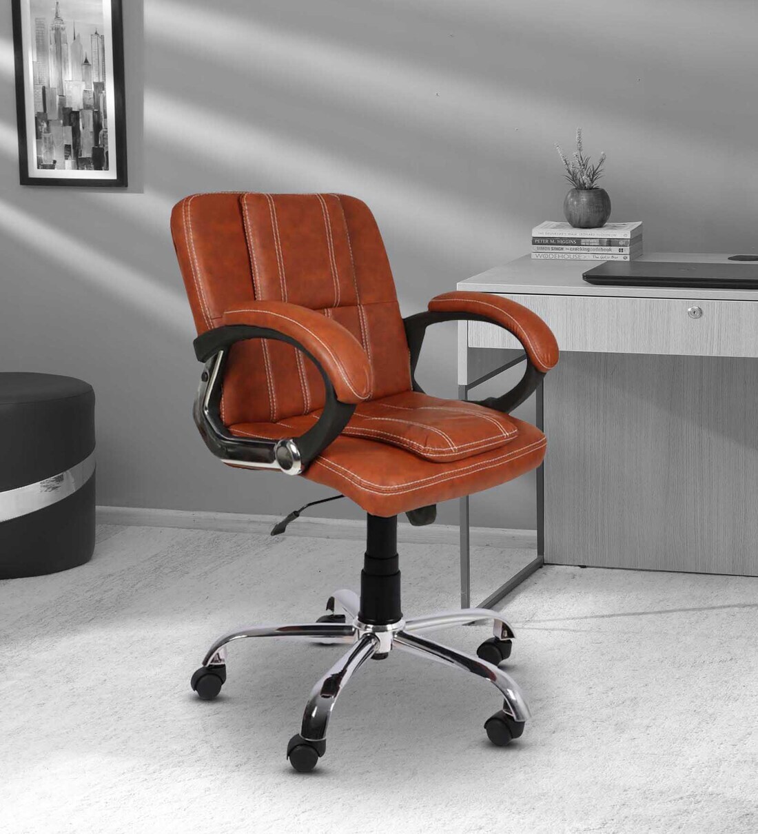 Buy Elance Leatherette Executive Chair in Light Brown Colour at 33% OFF ...