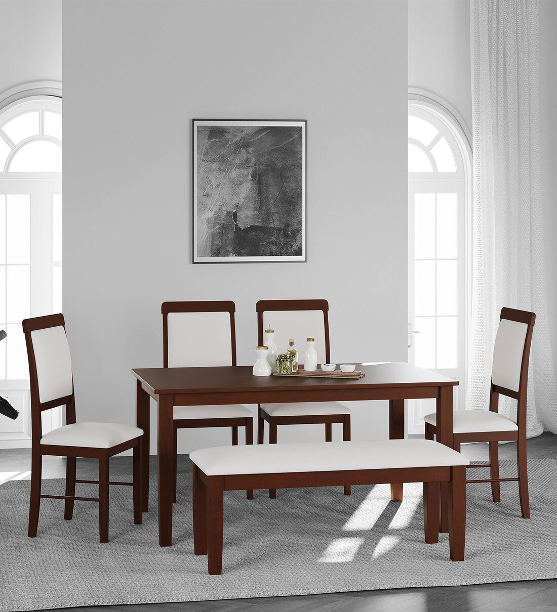 Buy Elderberry 6 Seater Dining Set In White Colour at 13% OFF by ESTRE ...