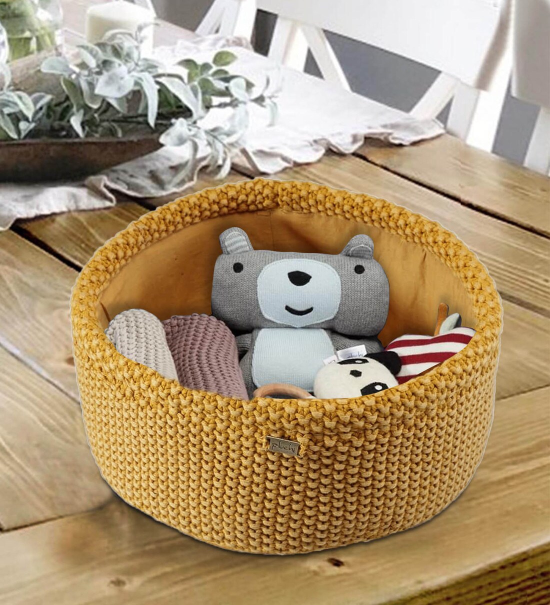Buy Eleanor Basket Fabric Kids Storage Basket in Yellow Colour at 100% ...