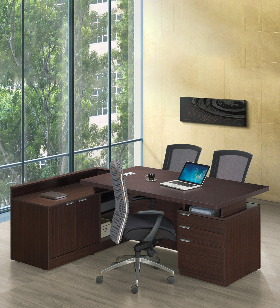 Buy Elegant Executive Table in Walnut Colour By Nilkamal Online ...