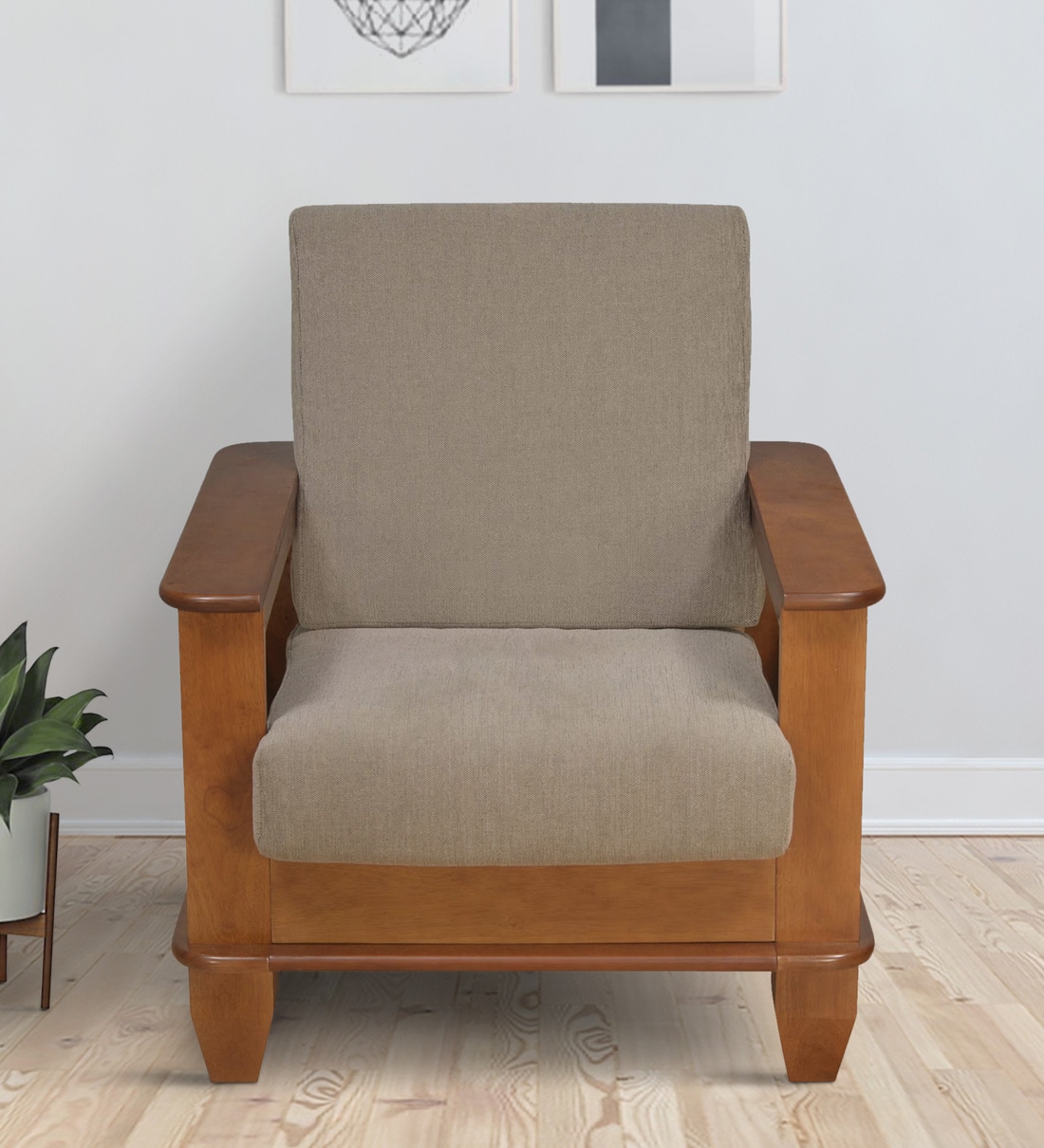 Buy Elena Fabric 1 Seater Sofa In Wenge Colour at 62% OFF by @home ...
