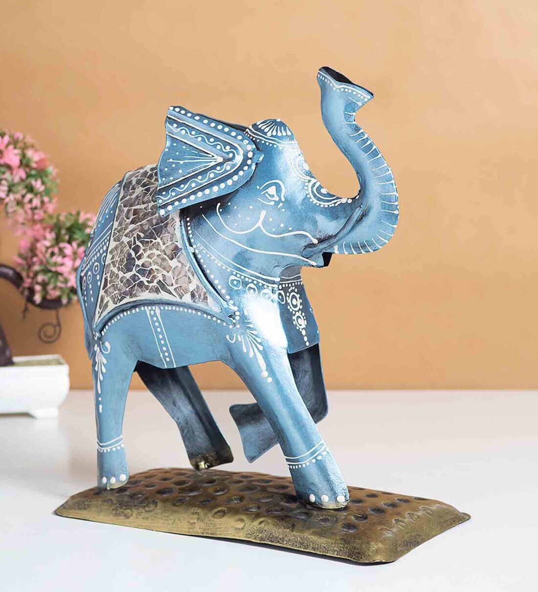 Buy Elephant Multicolour Metal Figurine at 67% OFF by Golden Peacock ...