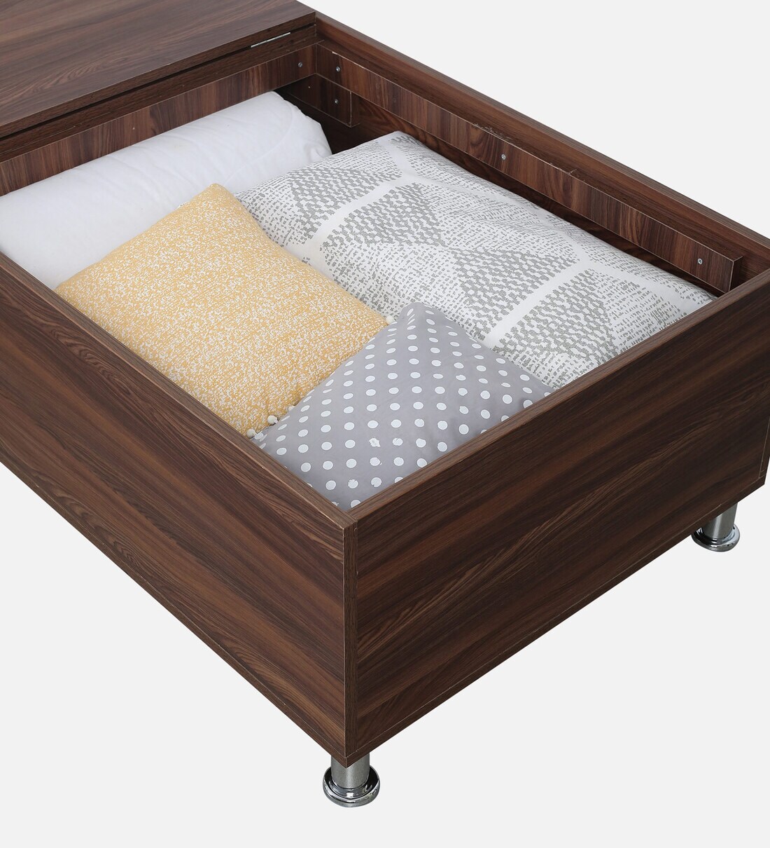 Buy Elijah Single Bed in Brown Finish with Box Storage by Caspian ...
