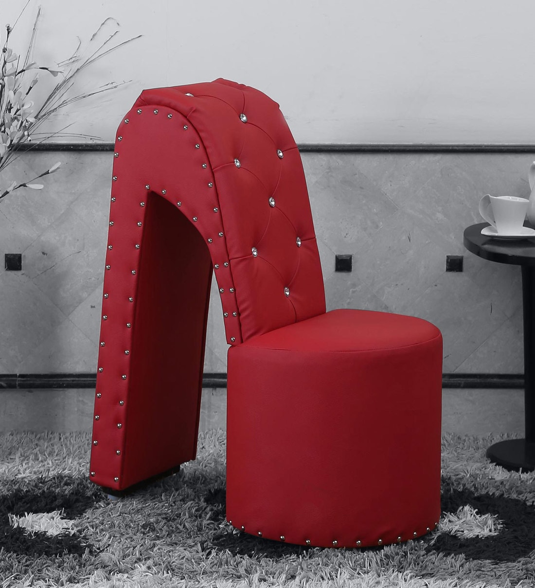 Buy Elite Studded Stilletto Chair in Red Colour at 20% OFF by fullstock ...