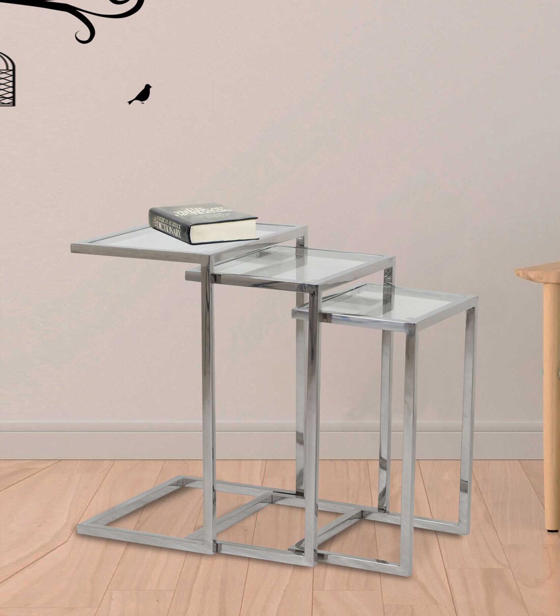 Buy Elvir Metal Nest of Tables in Chrome Finish (Set Of 3) at 31% OFF ...