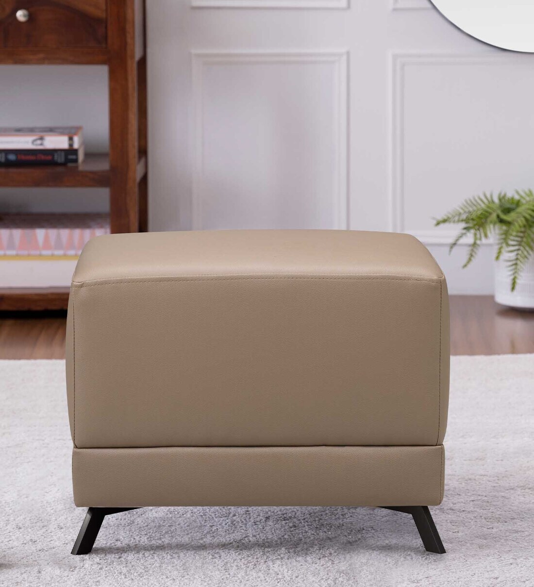 Buy Elvis Leatherette Ottoman in Sand Beige Colour at 43% OFF by ...