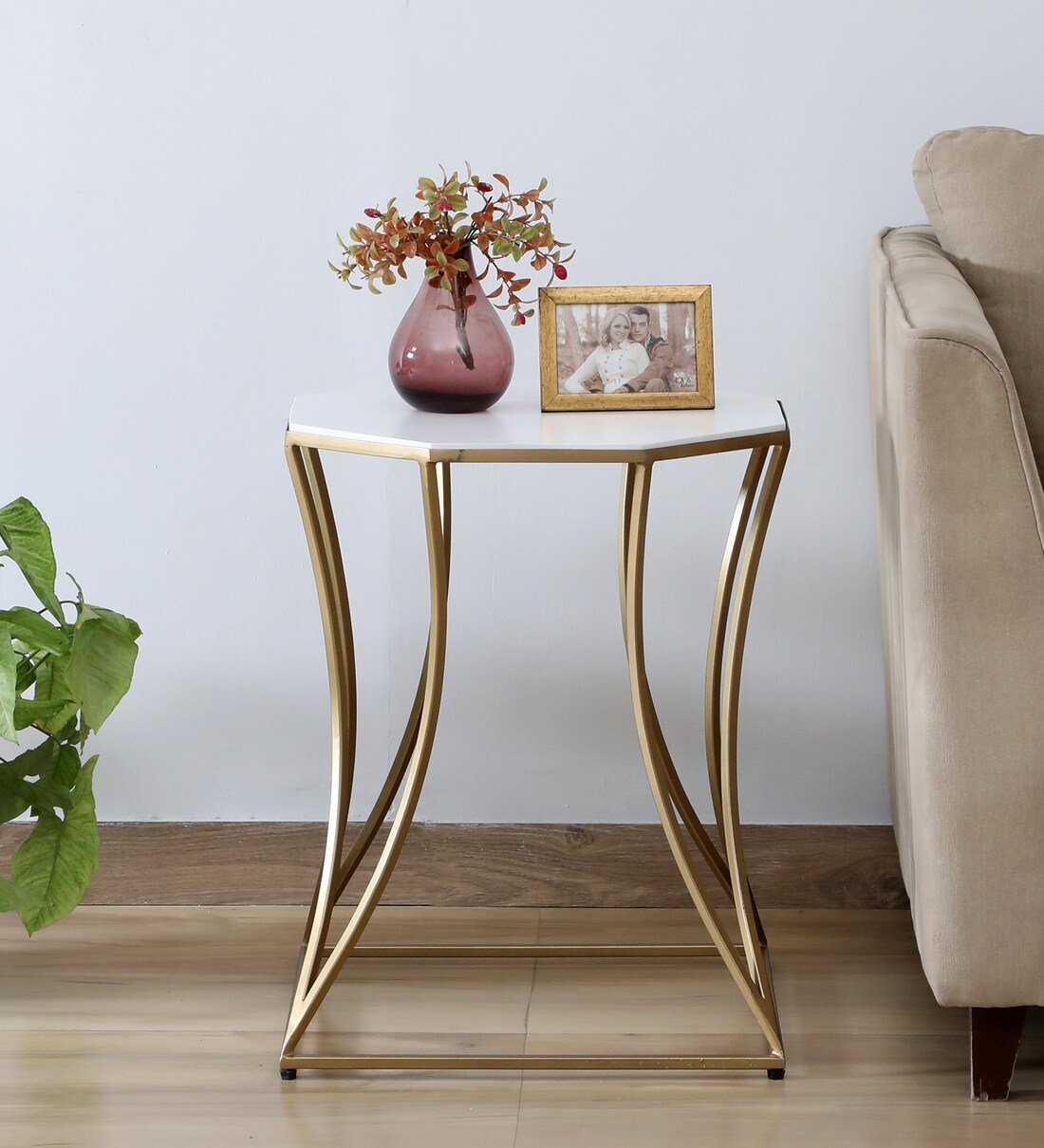 Buy Elviz Metal End Table In Gold Finish at 46% OFF by Flywood | Pepperfry