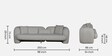 Buy Elliot Fabric 4 Seater Curve Sofa In Grey Colour at 30% OFF by ...