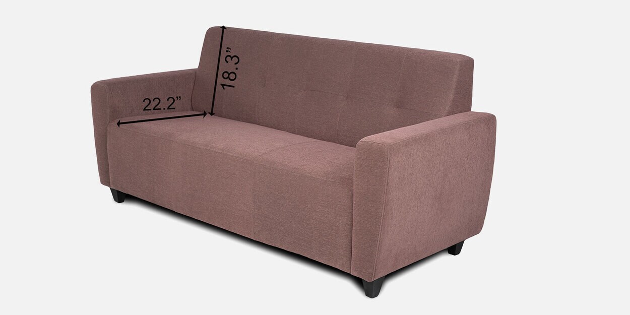 Buy Elegance Fabric 3 Seater Sofa in Mauve Colour Online - Modern 3 ...