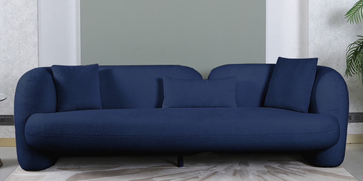 Buy Elliot Fabric 4 Seater Curve Sofa In Navy Blue Colour at 33% OFF by ...