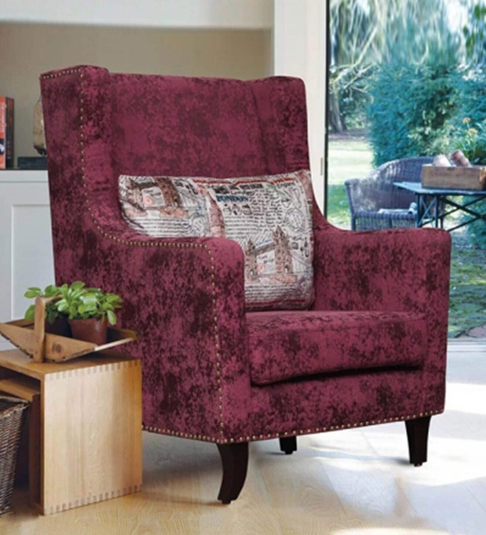 Buy Elbrus Wing Chair In Purple Colour at 10% OFF by Care Furniture ...
