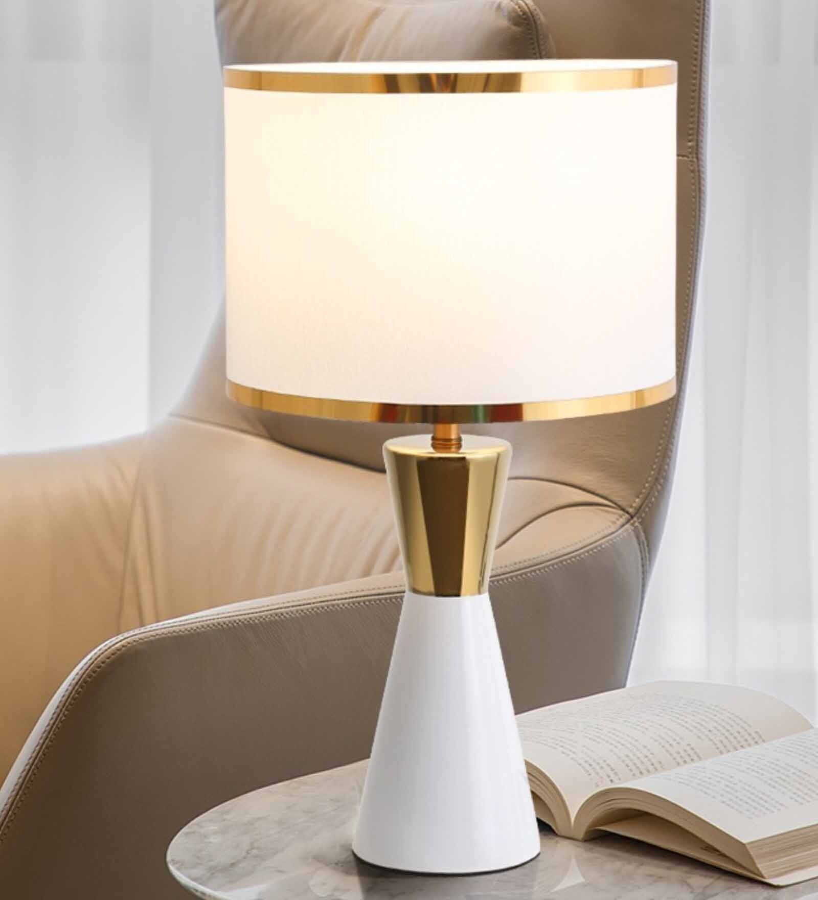 Buy Elegance Gold and White Metal Table lamp By Smartway at 10% OFF by ...