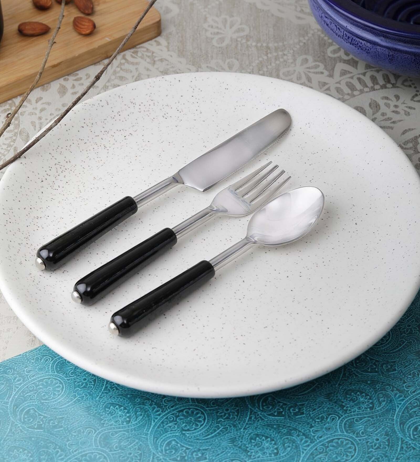 Buy Elegant (Set of 3) Steel with Ceramic Handle Cutlery Set by ...