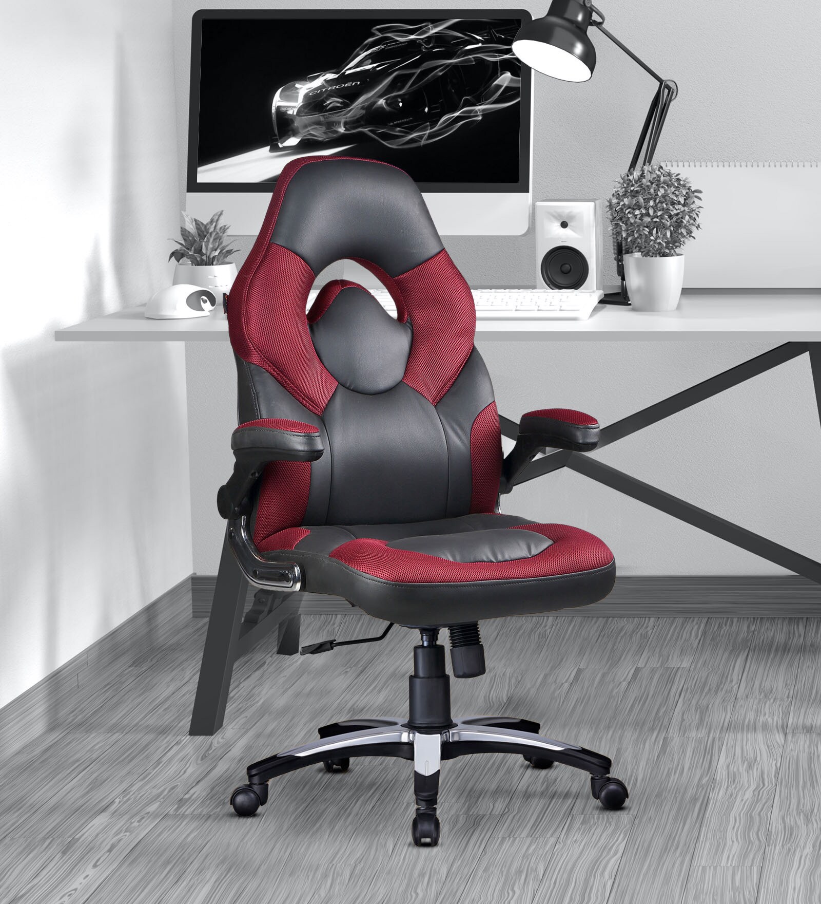 Buy Elegant Designer Gaming Chair In Maroon Colour at 2% OFF by Adiko ...