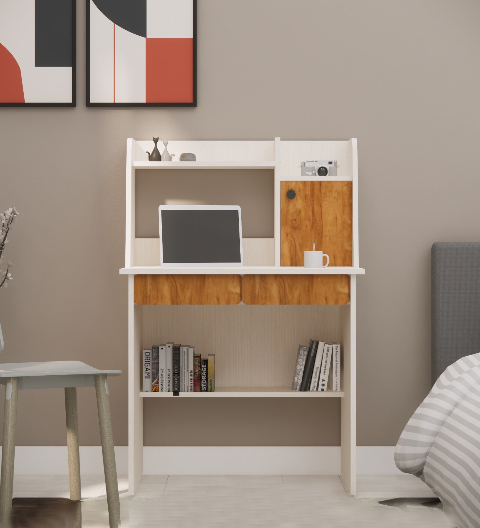 Buy Elegant Hutch Desk In Plateau Apple & Highland Pine Finish at 28% OFF by SpecialityPanels ...