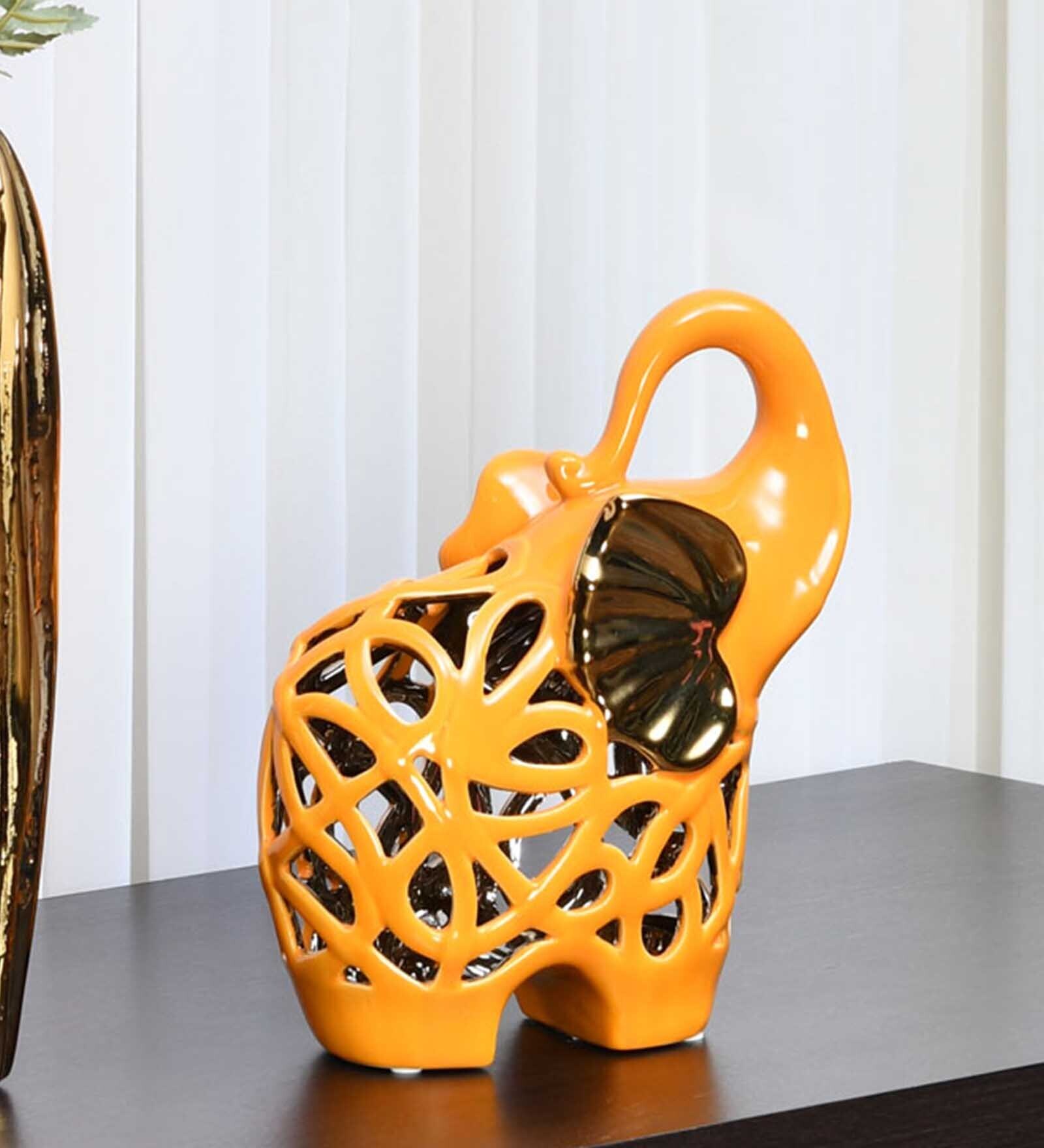 Buy Elephant Cutwork Ceramic Figurine at 40% OFF by @home | Pepperfry