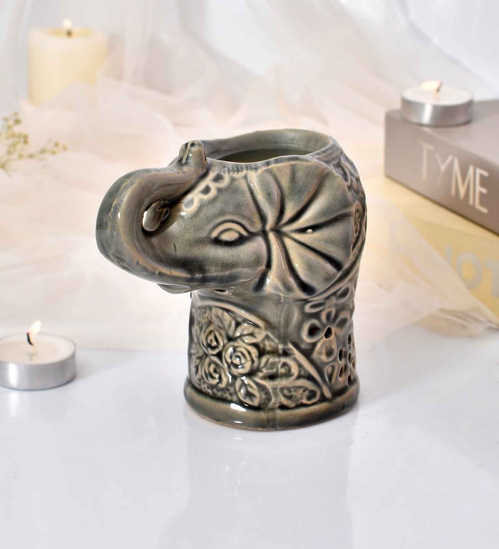 Buy Elephant Grey Ceramic Oil Diffuser at 27% OFF by Tayhaa | Pepperfry