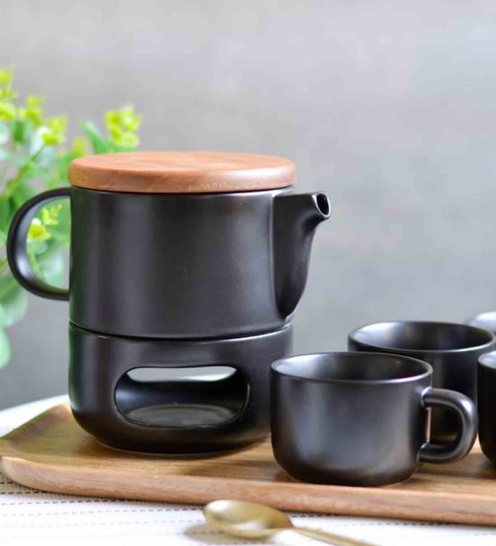 Buy Elite Black Ceramic (Set of 6) Teaware Set at 17% OFF by Nestasia ...