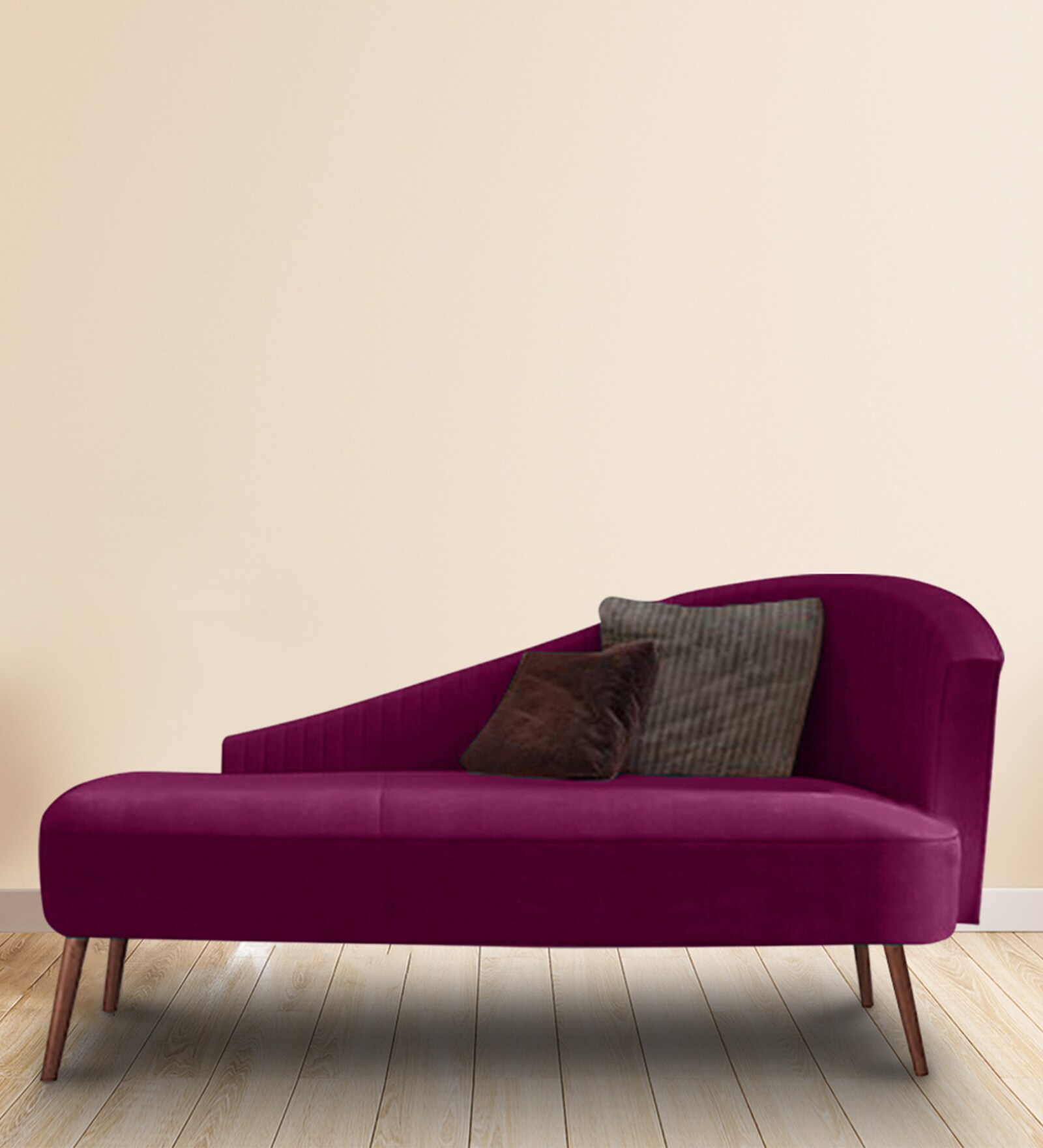 Buy Elite RHS Velvet Chaise Lounger in Pink Colour at 29% OFF by ...