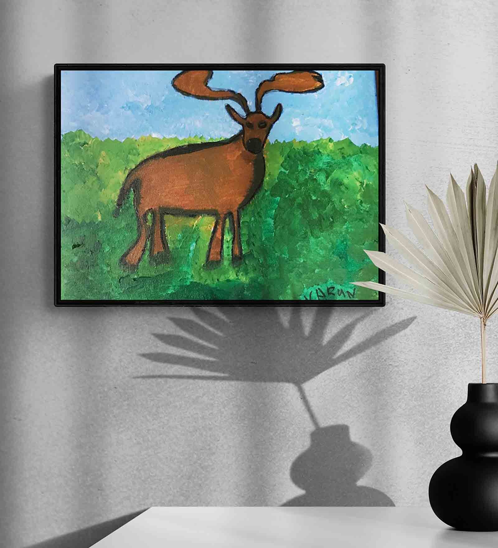 Buy Elk Handmade Acrylic On Unframed Canvas Painting at 10% OFF by ...