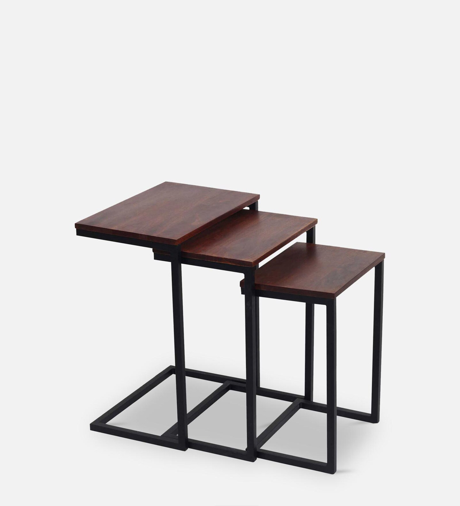 Buy Elvir Metal Nest of Tables in Chestnut Finish (Set Of 3) Online ...