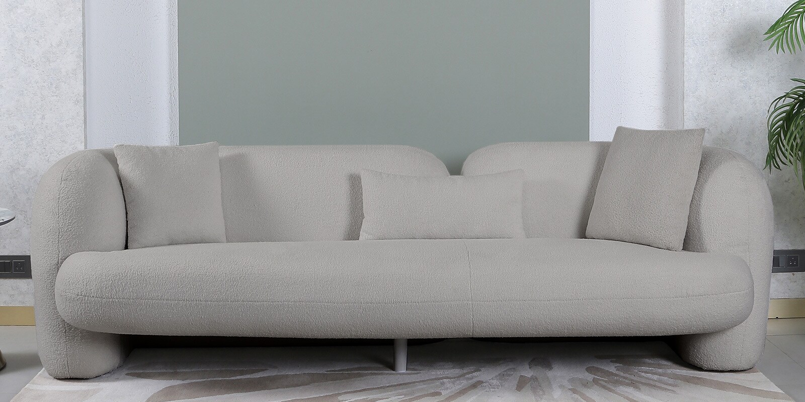 Buy Elliot Fabric 4 Seater Curve Sofa In Grey Colour at 30% OFF by ...