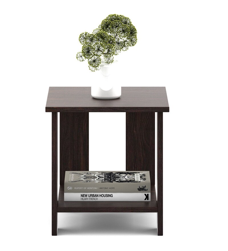 Buy Electra Bedside Table in Choco Walnut Finish by A GLOBIA CREATIONS ...