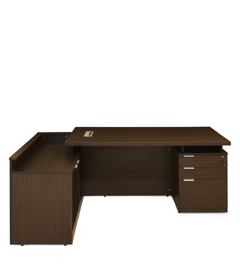 Buy Elegant Executive Table in Walnut Colour By Nilkamal Online ...