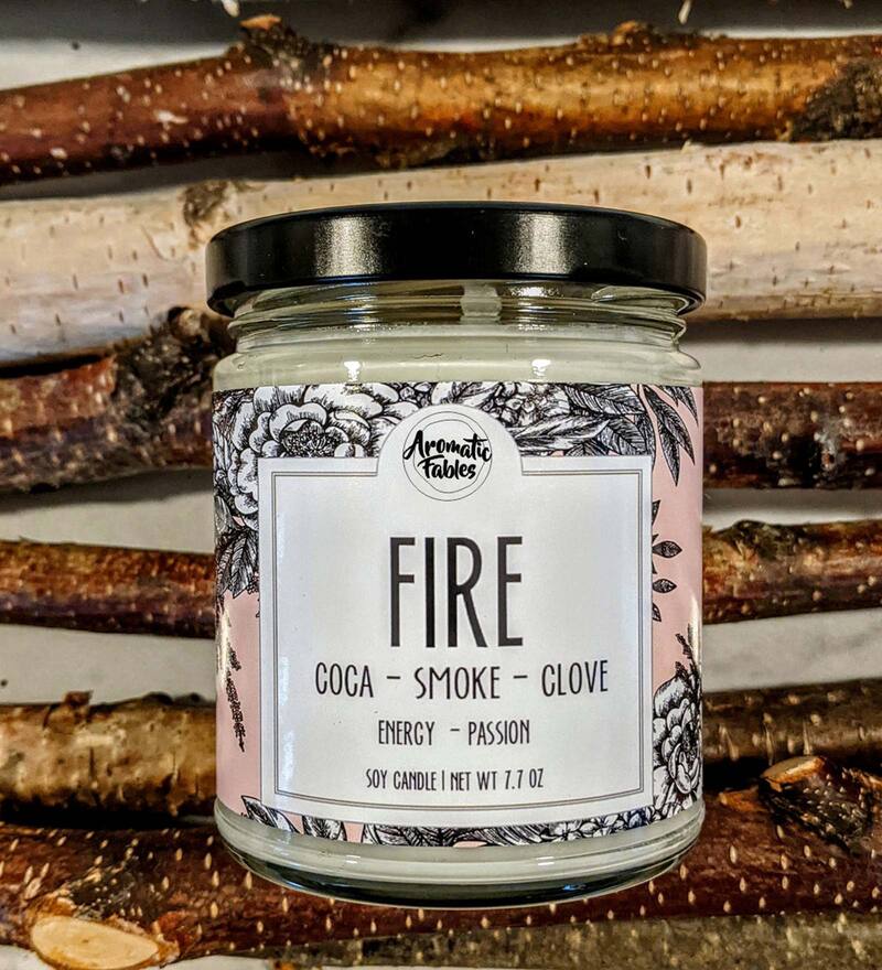 Buy Elements Of Earth Fire Scented White Color Glass Jar Candle By ...