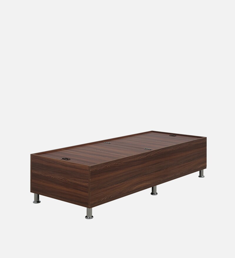 Buy Elijah Single Bed in Brown Finish with Box Storage by Caspian ...