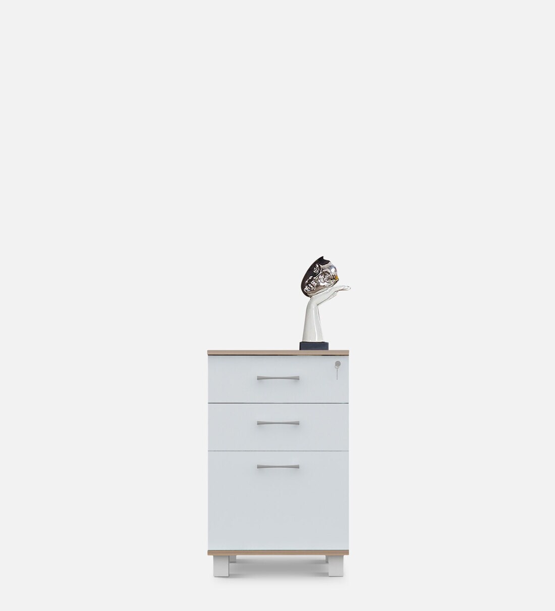Buy Embassy 3 Drawer File Cabinet In Lyon Teak & Frosty White Finish ...