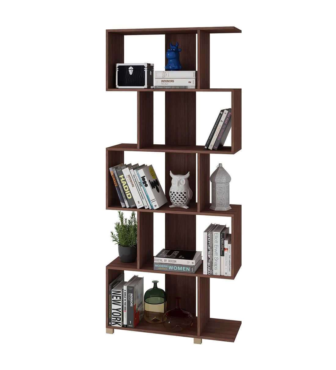 Buy Emiko Book Shelf In Nut Brown Finish By Mintwud Online - Modern ...