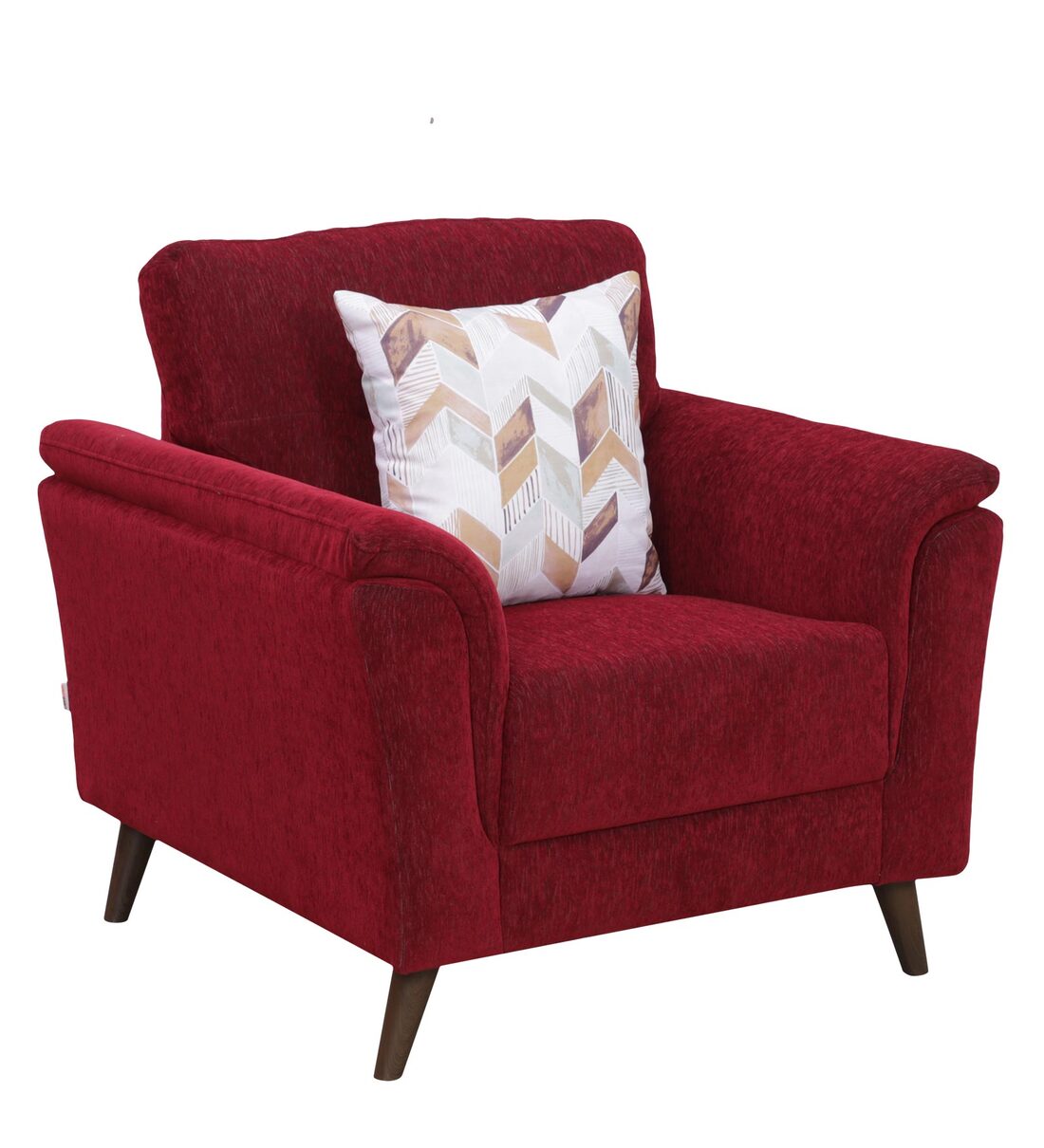 Buy Emilia Fabric 1 Seater Sofa In Rust Red Colour By Casacraft Online ...