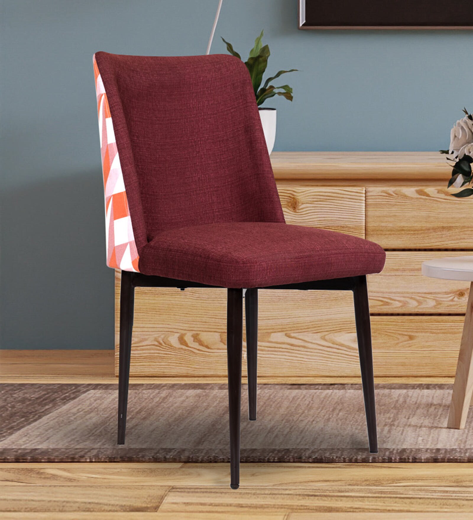 Buy Emil Fabric Dining Chair In Maroon Colour at 8% OFF by Muebles Casa ...