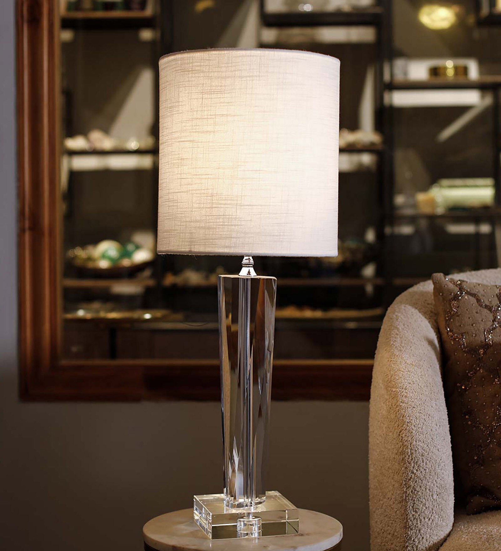 Buy Emily White Cotton Table Lamp at 100% OFF by Home4U | Pepperfry