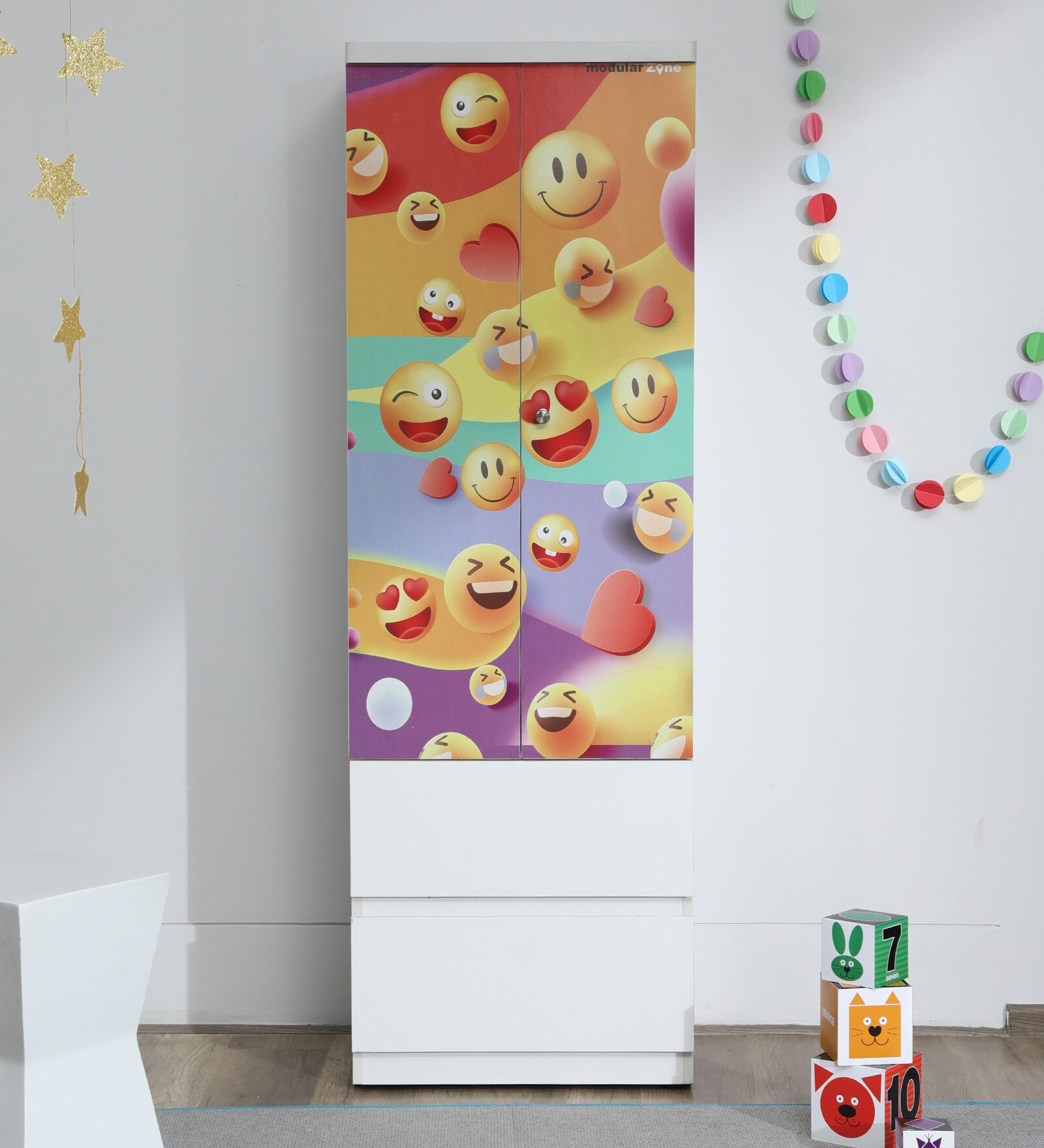 Buy Emoji Kids Wardrobe with Drawers at 100% OFF by Modular Zone ...