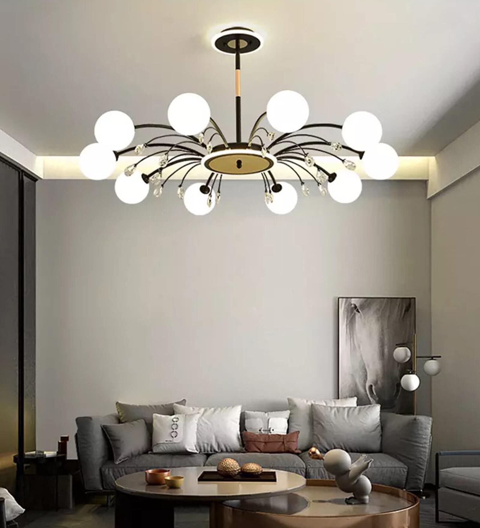 Buy Emperor Black LED Smart Voice Assist Chandelier at 52% OFF by ...