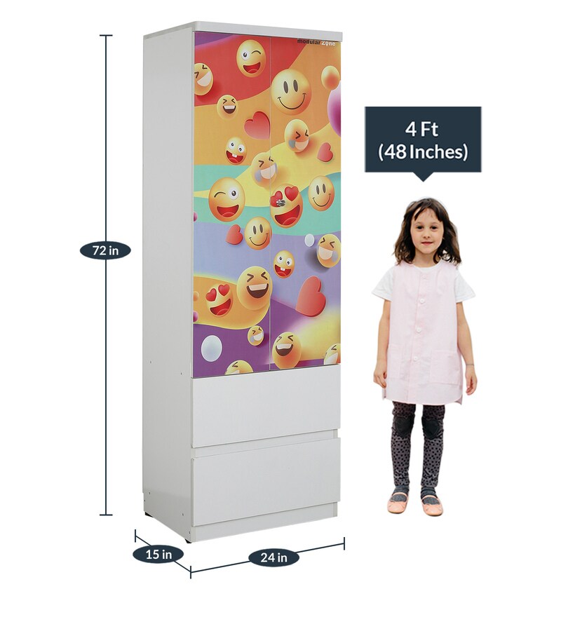 Buy Emoji Kids Wardrobe with Drawers By Modular Zone Online ...