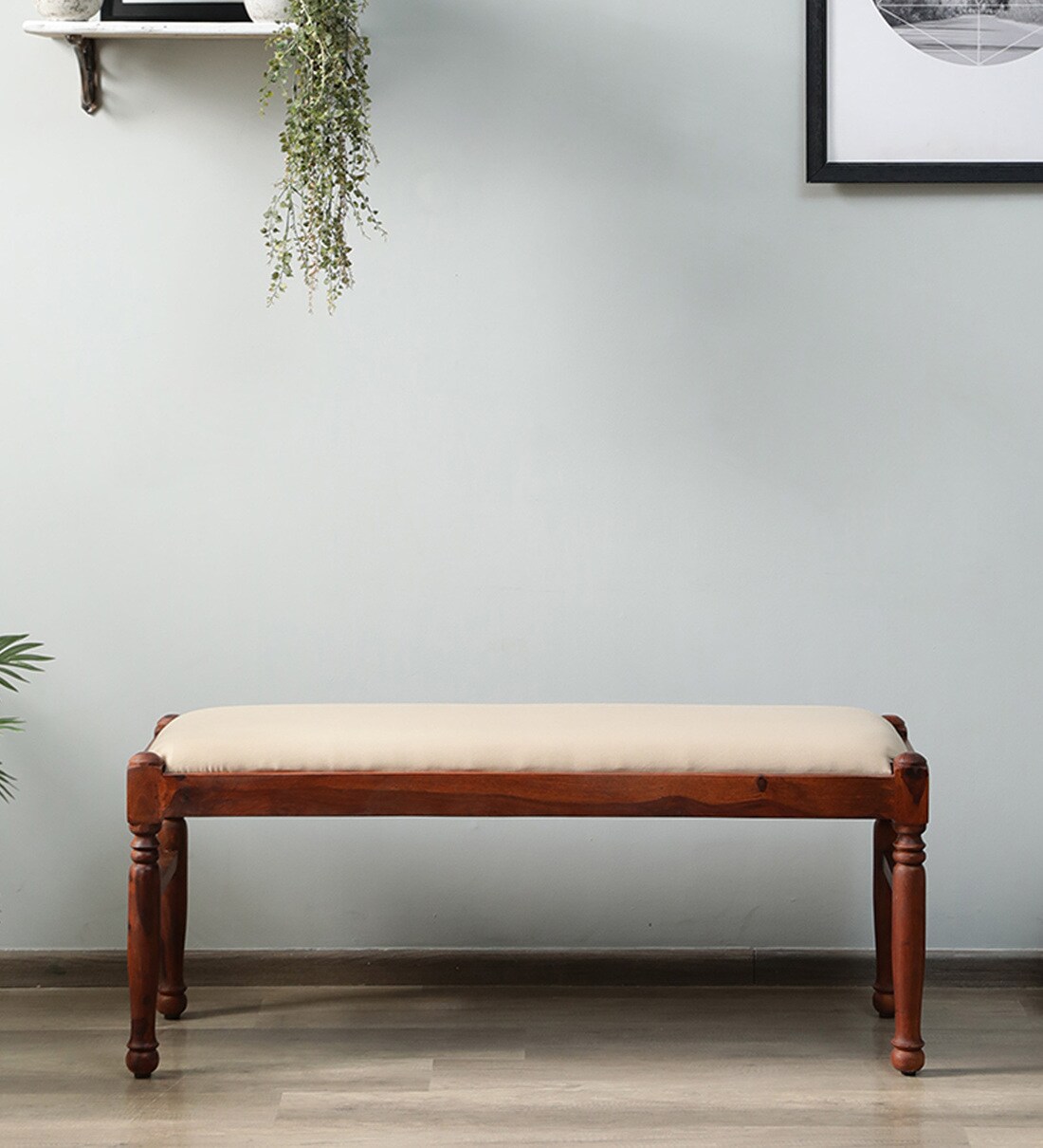 Buy Encore Sheesham Wood Bench In Honey Oak Finish By Amberville Online ...