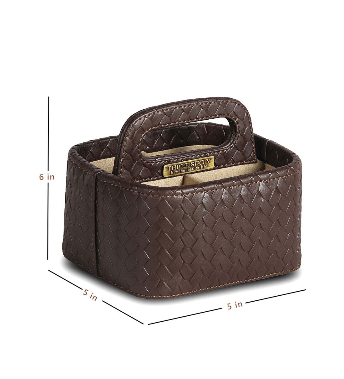 Buy Entwine Brown Vegan Leather Desk Organizer Tray with 4 Compartment ...